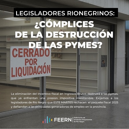 LOS LEGISLADORES DE RIO NEGRO DEBEN ELEGIR: APOYAR A LAS PYMES O SER ...